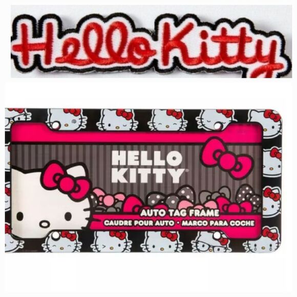 Hello Kitty | Other | Hello Kitty Logo Auto Tag Frame | Poshmark
